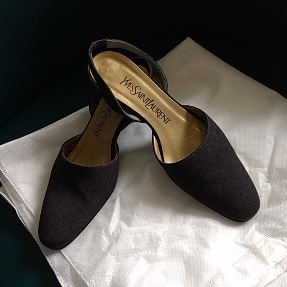 Ysl Sling Back With Block Heels - Gem